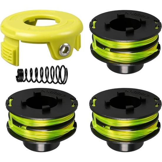 Bobine de fil de rechange pour débroussailleuse Ryobi RAC118 RLT3525S, avec couvercle et ressort ...
