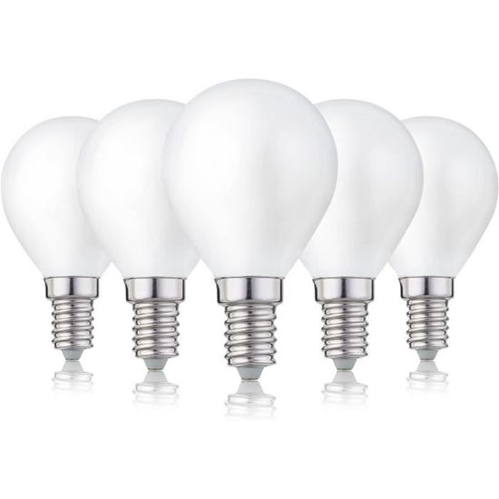 208207 Lot De 5 Ampoules Led E14 2,5 W Blanc Chaud En Forme De Goutte Avec Filament Led De 250 ...