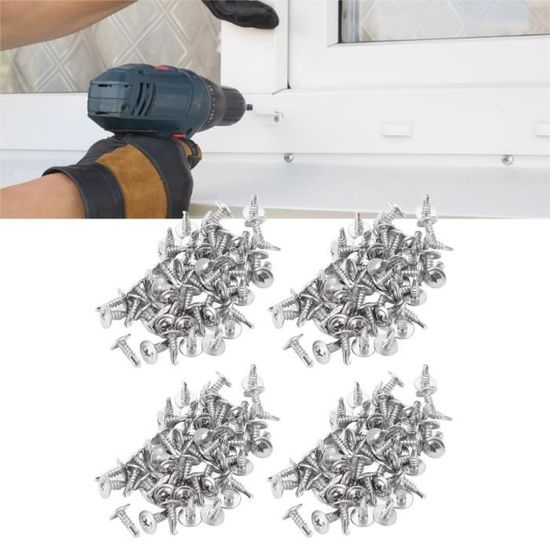 YEN- Cikonielf Vis autoperceuse - 200 pcs vis auto-perceuses M4.2x13 tête de rondelle ronde Kit ...