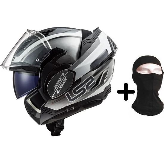 LS2 Casque modulable Valiant II Orbit Jeans + cagoule - Gris titanium ...