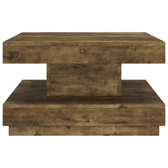 Table basse - PWSHYMI - Marron foncé - 60x60x35 cm - MDF - Design contemporain - Cdiscount Maison
