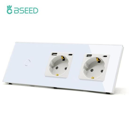 INTERRUPTEUR,1G 2Type-c Sockets-White--Interrupteur Mural Tactile 1-2-3 Voies, 1 Voie, Lumière ...