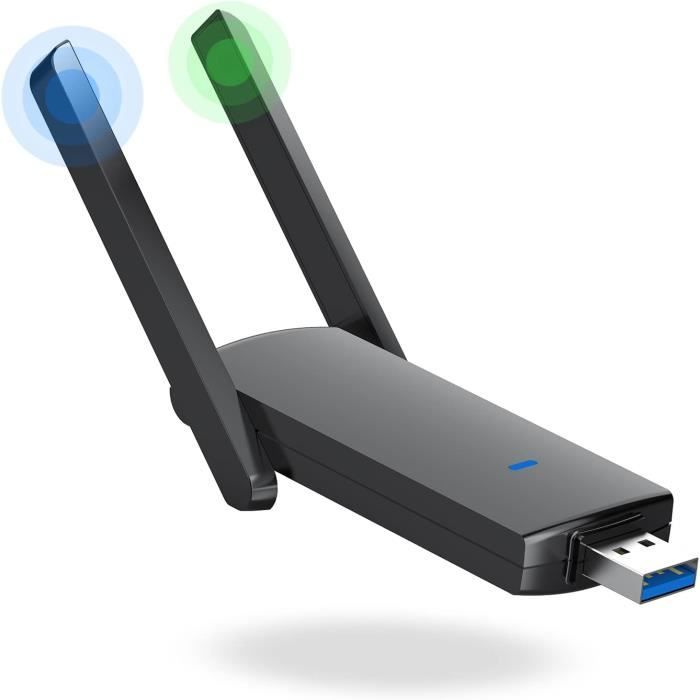 Clé WiFi Puissante 1300Mbps Cle WiFi USB 3.0 Double Bande 5G et 2.4G ...