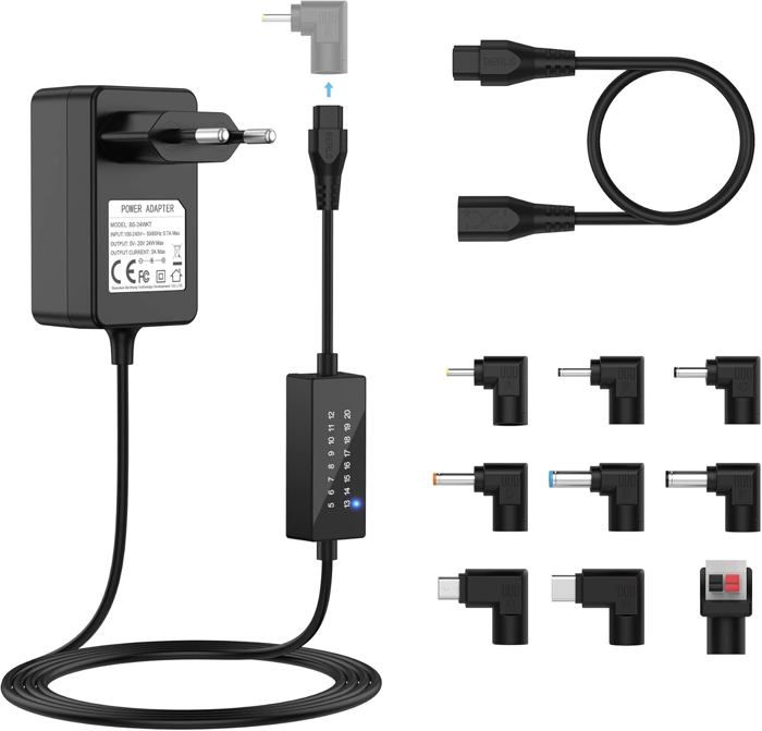 36W Usb Adaptateur Alimentation Universelle,Transformateur Universel Bloc D'Alimentation 20V 19V ...