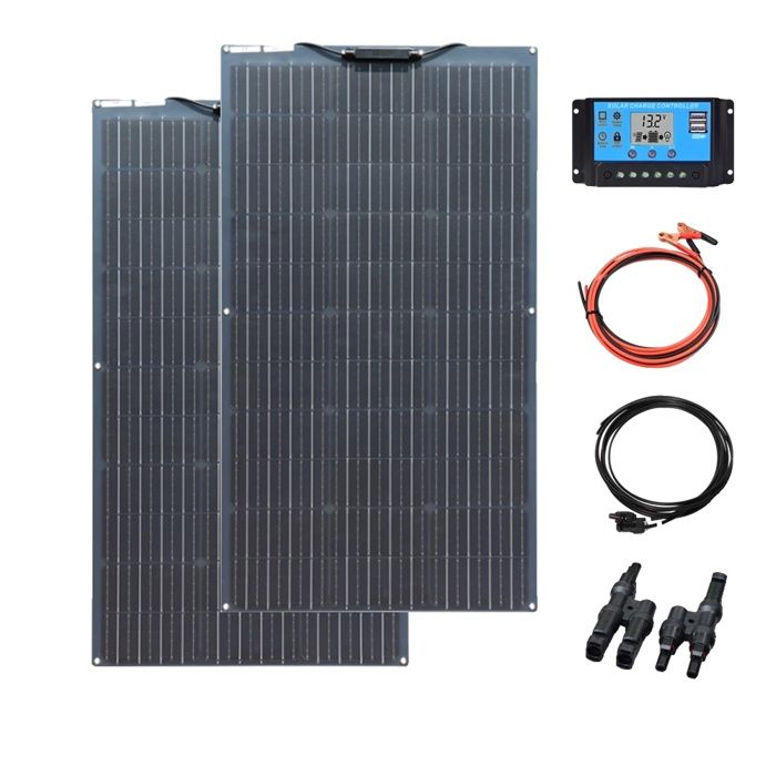 Panneau solaire flexible monocristallin, 100W / 200W à haute efficacité, kit complet avec ...