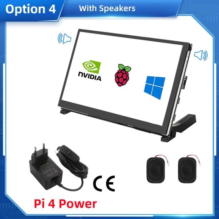 Option 4 - Écran tactile Raspberry Pi 7 pouces, IPS 1024x600 HD LCD, compatible HDMI, affichage ...