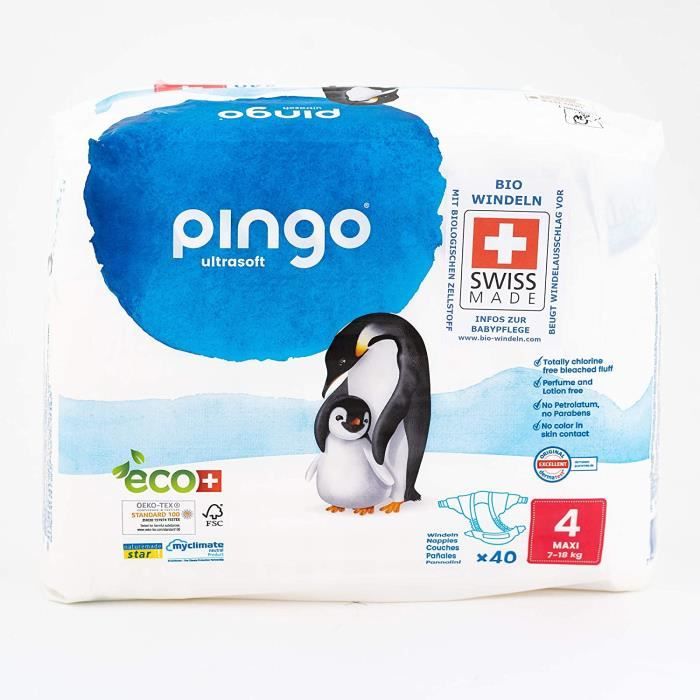 PINGO Couches écologiques T4 Maxi 7-18 kg - 2x40[297] - Cdiscount ...