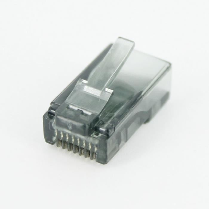 Grey 50PCS -lot de 50 câbles Ethernet RJ45, Module connecteur réseau ...