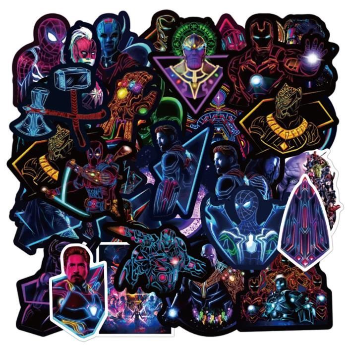 Scrapbooking,100 pièces néon Marvel Avengers Super héros autocollants ...