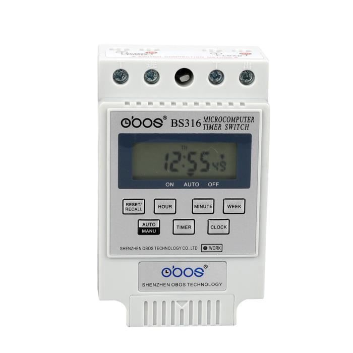 240 V blanc - Belle minuterie numérique programmable 220V, 25a, blanc ...