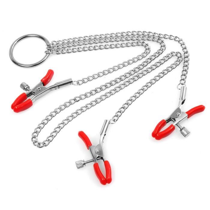 Rouge Pince à Tétons Et Clitoris Bdsm Outils Pour Stimuler Le Vagin Accessoires Exotiques