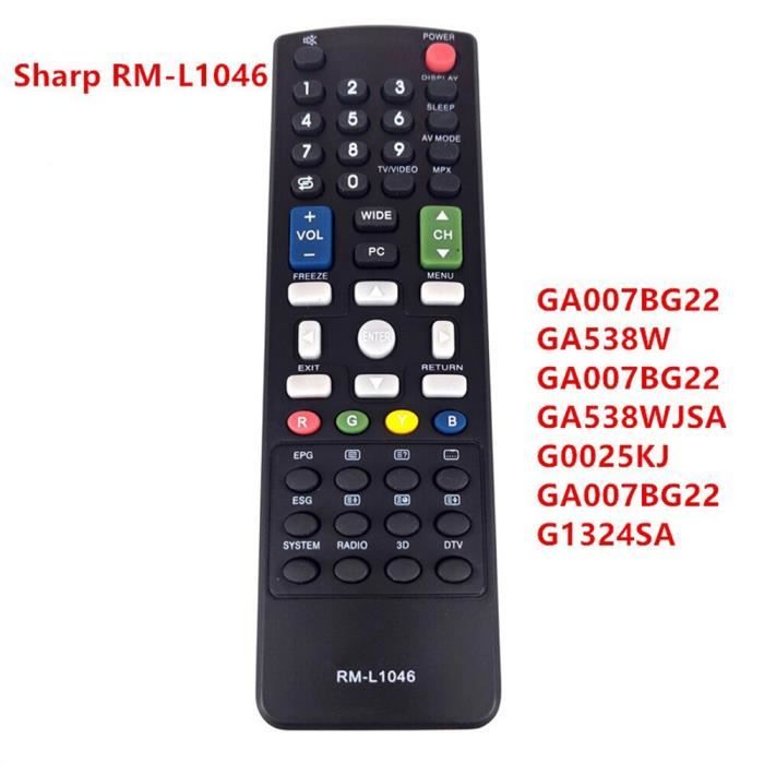 New -Nouvelle télécommande universelle de remplacement RM-L1046 pour Sharp LCD LED TV GA538W ...