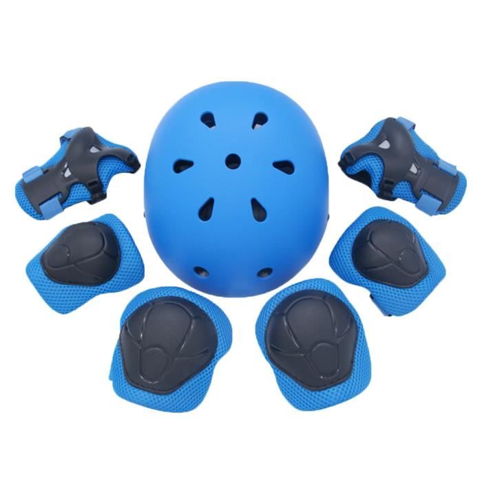 Casque de protection de sport pour enfants + coudières + genouillères ...