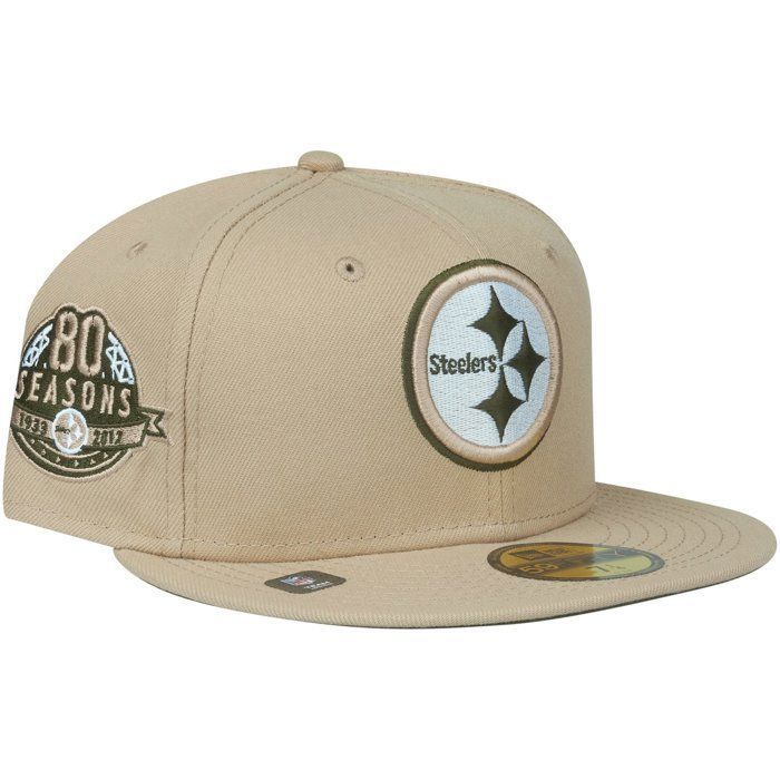 New Era 59Fifty Fitted Cap ANNIVERSARY NFL Teams beige rifle Pittsburgh ...