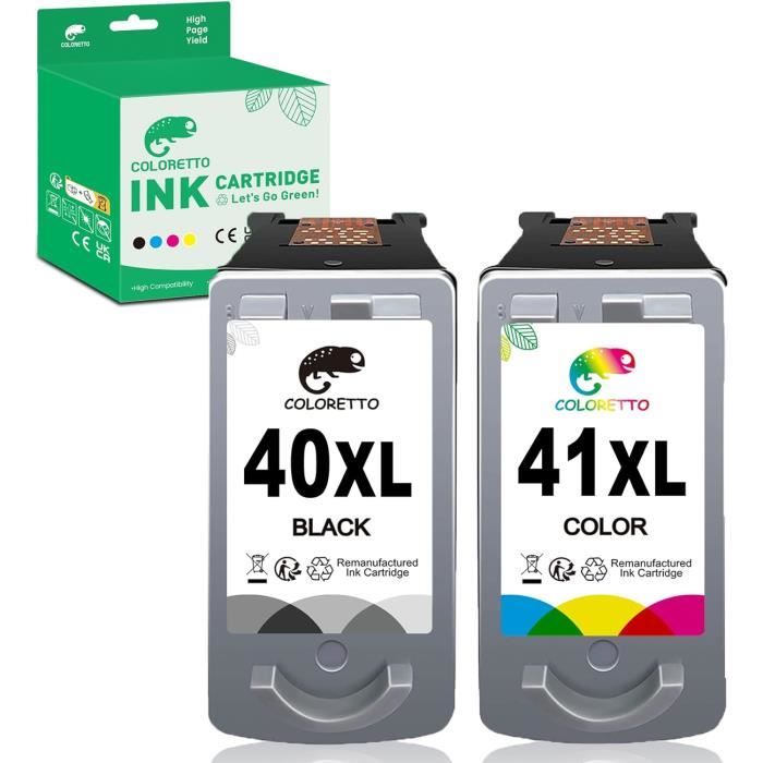 40 Xl 41 Xl Cartouches D'Encre Remanufacturées Pour Canon Cartouche 40 ...