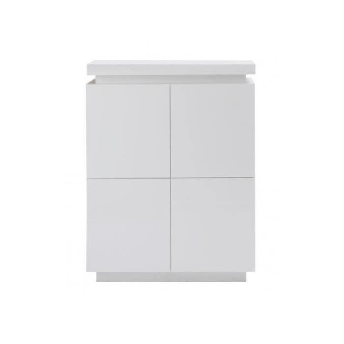 Buffet haut EMERSON II - 4 portes - MDF laqué blanc - LEDs - Cdiscount ...