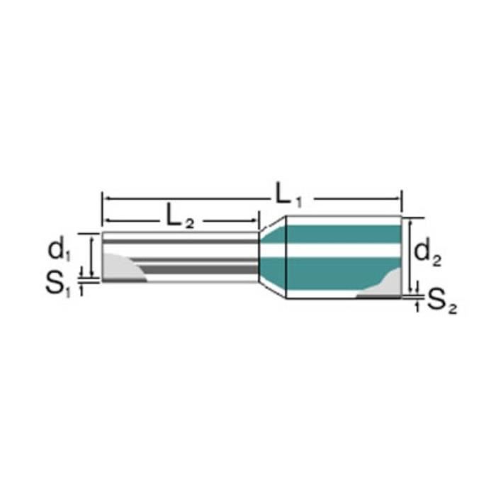 Embout simple d'extrémité de câble - WEIDMULLER - 9019010000 - 1 x 0.50 ...