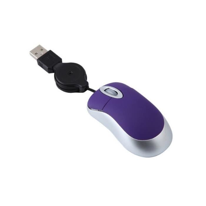 SOURIS,Purple--Mini souris filaire rétractable Portable, 1000 DPI, USB ...