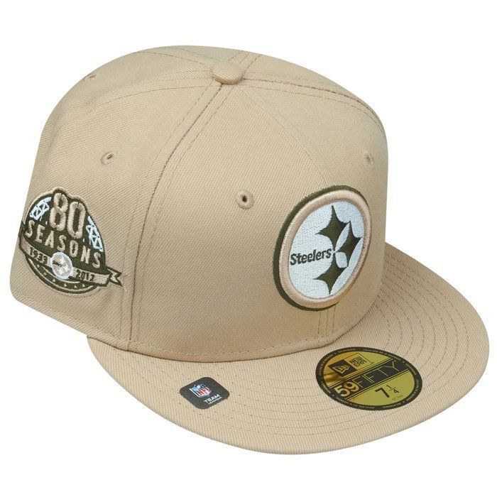 New Era 59Fifty Fitted Cap ANNIVERSARY NFL Teams beige rifle Pittsburgh ...