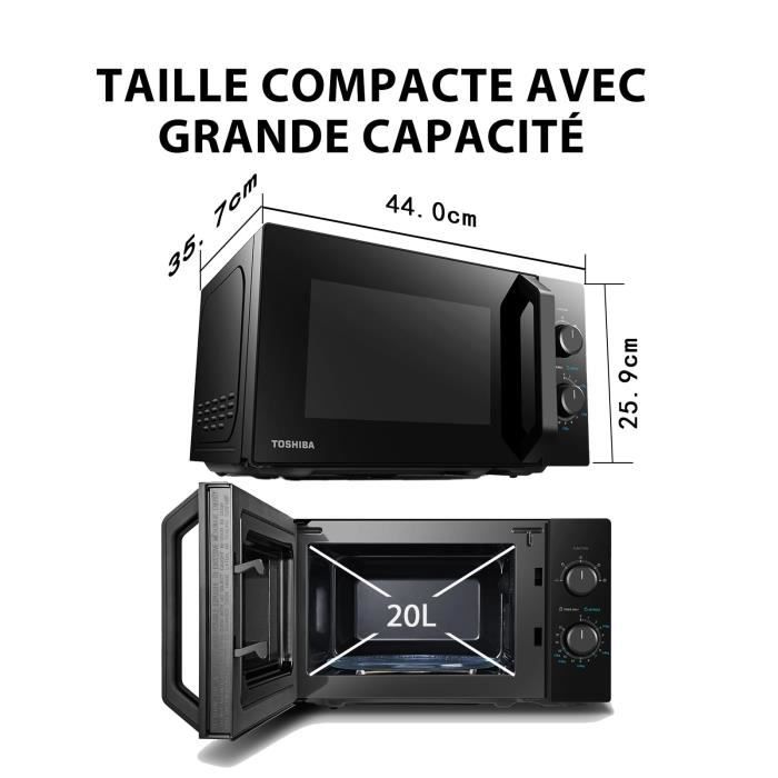 Micro-ondes pose libre - TOSHIBA - MW2-MM20P(BK) - Noir - 20L - 800W - Cdiscount Electroménager