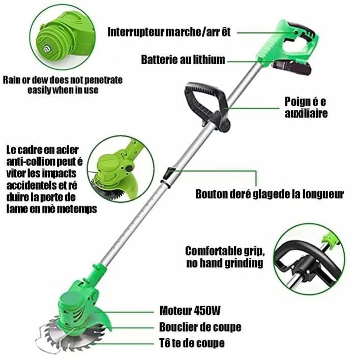 Debroussailleuse sans Fil, Coupe Bordure Electrique sans Fil, 21v Rotofil Batterie, avec ...