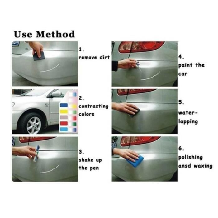 Stylos Efface-rayures Pour Carrosserie Réparation éraflure 12ML Argent ...