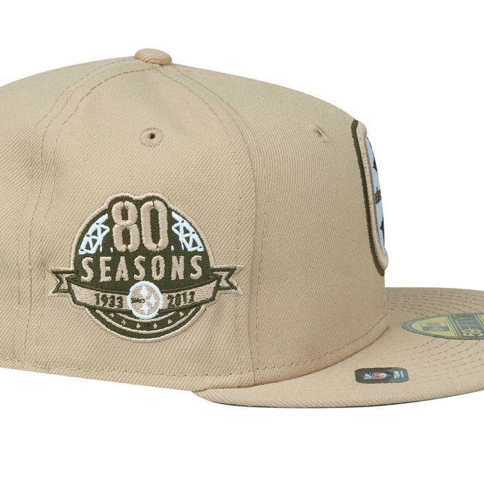 New Era 59Fifty Fitted Cap ANNIVERSARY NFL Teams beige rifle Pittsburgh ...