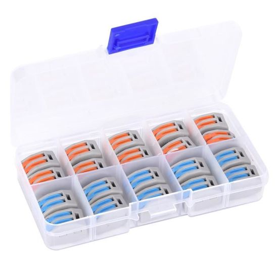 SALALIS 2 boîtes à ressort à levier bornier 11 ~ 28AWG (0.8-2.5mm² ...