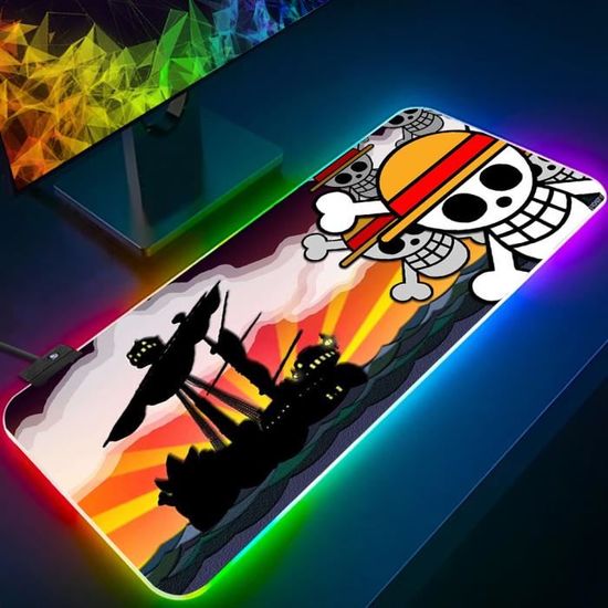 Animé une pièce Luffy Zoro RGB Pc Gamer clavier tapis de souris tapis ...