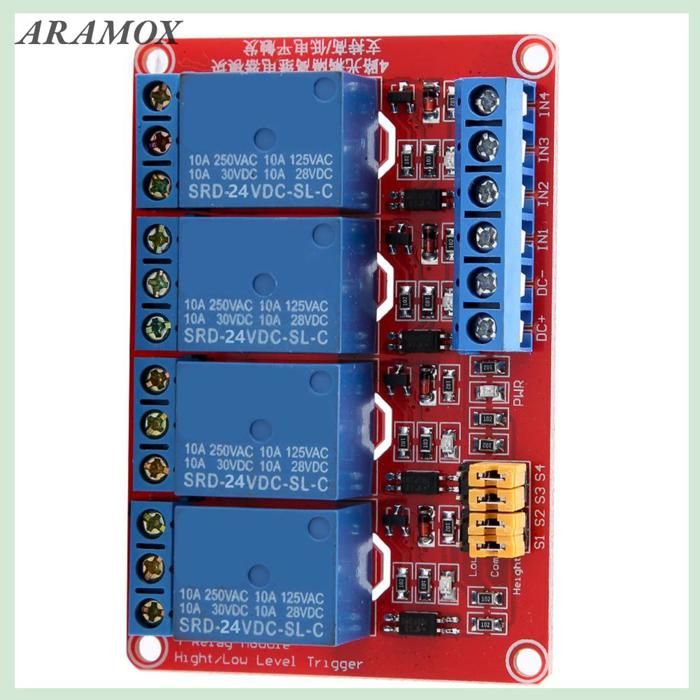 ARAMOX Module relais Carte de Module de Relais Optocoupleur à 4 Canaux ...