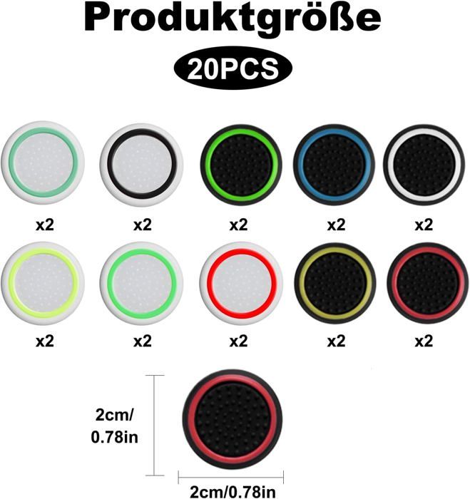 TRAHOO-20 Pièces Joystick Protection Silicone,Remplacement Capuchons ...