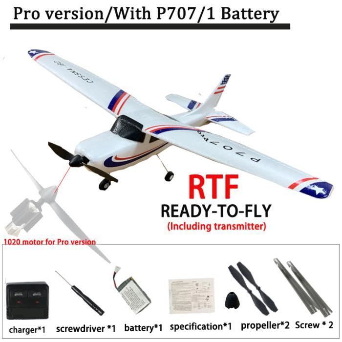 P707 Pro 1 batterie-Avion F949 Pro Version 2022g 3ch Rc 3d-6g À Aile ...