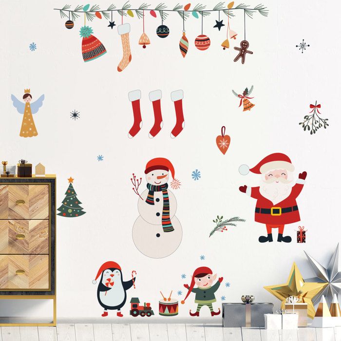 Sticker Noël - Autocollants - Père Noël - Multicolore - 30x40cm ...
