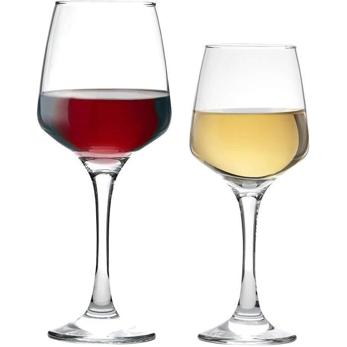 Verres à vin Rouge et à vin Blanc - Ensemble de 48 pièces - 400 ML ...