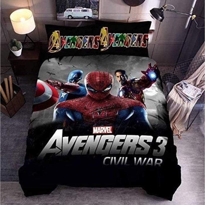 Parure de lit super héros de la série Marvel - 100 % microfibre - Super ...