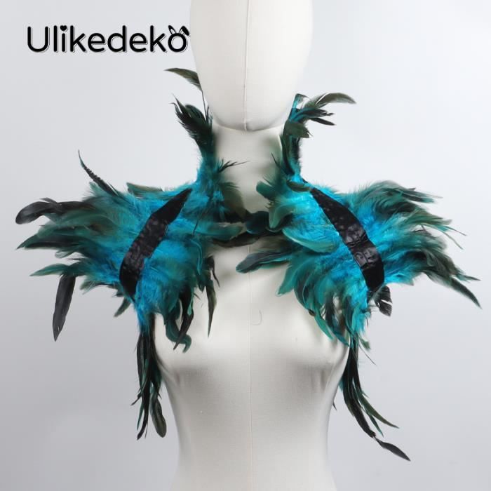 Lac bleu-SafWitch Queen Party Cosplay Wings, Cape Plumes, Noir, Faux ...