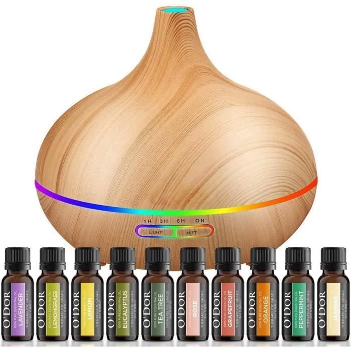 Diffuseur D'Arômes Avec 10 Bouteilles D'Huiles Essentielles ...