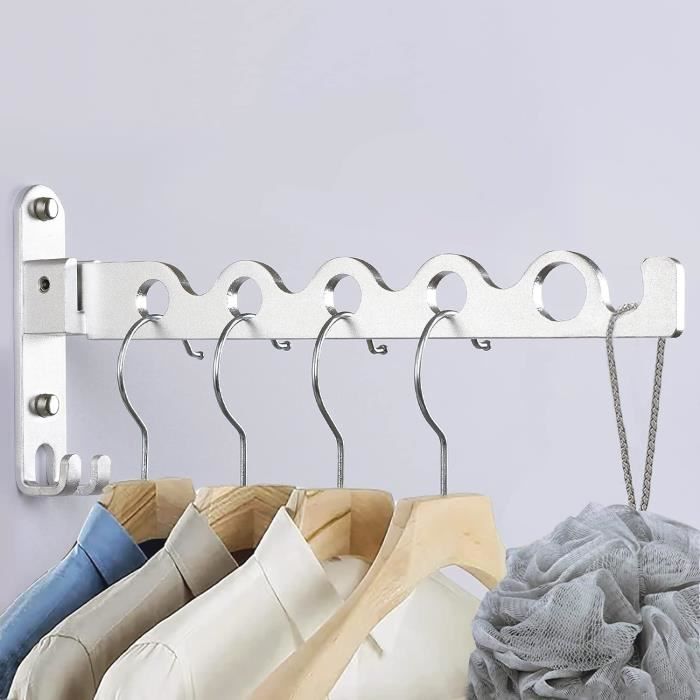 Étendoir Mural, Cintre Mural Support De Séchage Pliable Crochet Cintre ...