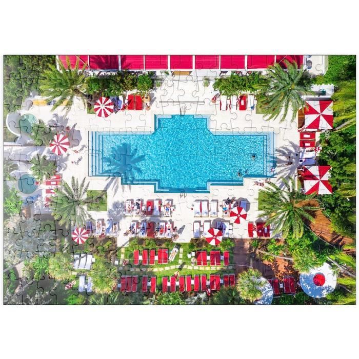 Vue Aérienne La Piscine La Plage Faena Hotel Miami Beach Floride USA ...