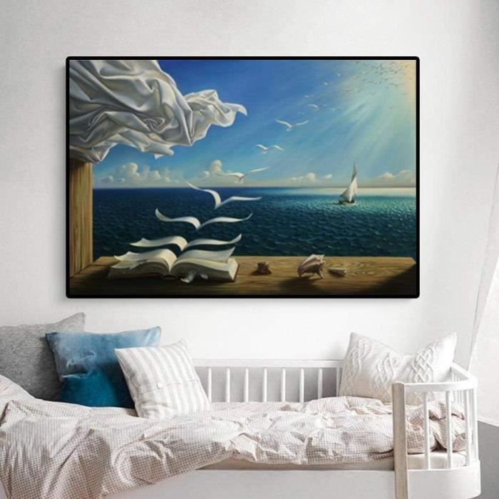 POSTER Salvador Dali The Waves Book Sailboat Canvas Posters and Prints ...