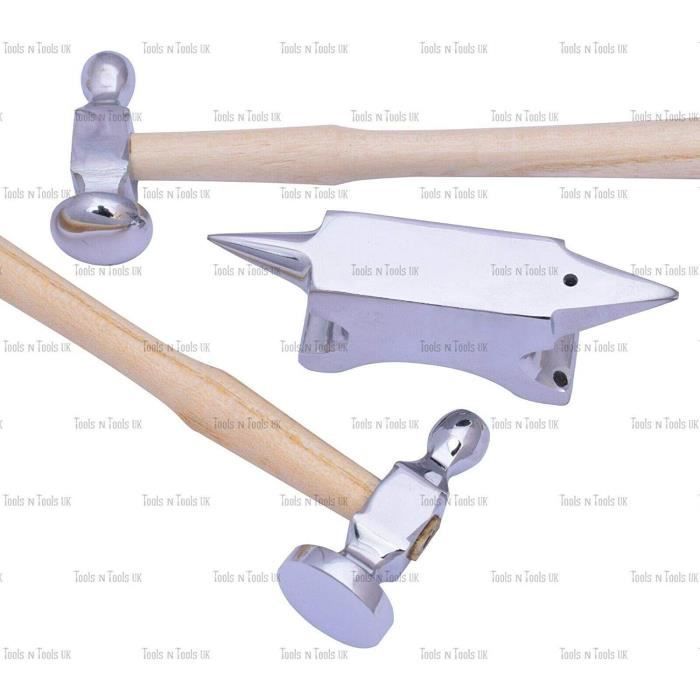 Set de Mini Corne Enclume Finition Miroir & 32 MM Plat Visage Ciselure ...