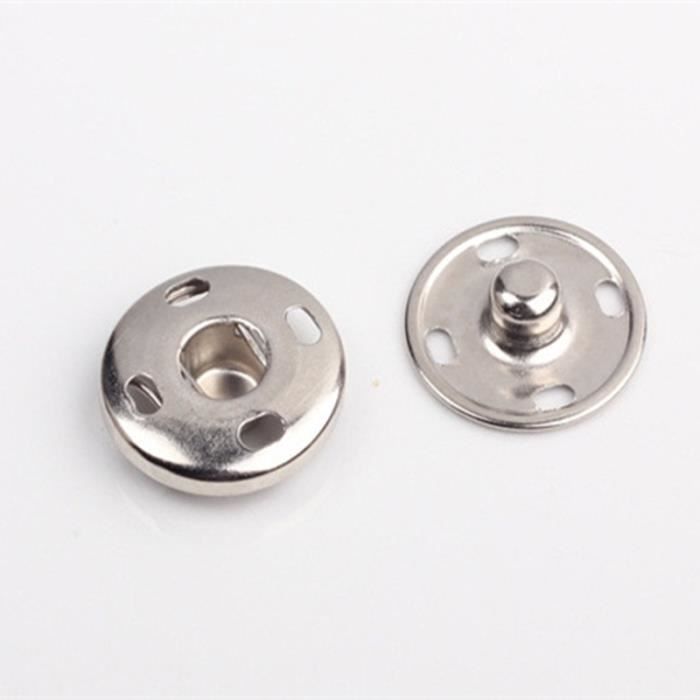 Fermeture Boutons,Lot de 50 boutons à pression en métal, attaches à ...