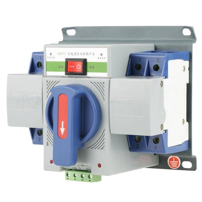 Commutateur de transfert automatique - EJ.LIFE - ZGQ1M-63/2P - 63A - Protection complète - 220V ...