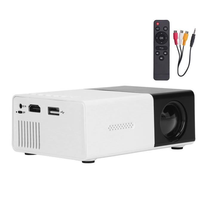 YIC Mini Projector Built In Speakers Diffuse Reflection Imaging Black ...