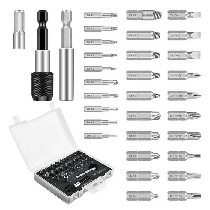 Kit D'extracteur de Vis Endommagé En Acier pour Extraire L'outil de ... Kit D'extracteur de Vis Endommagé En Acier pour Extraire L'outil de ...