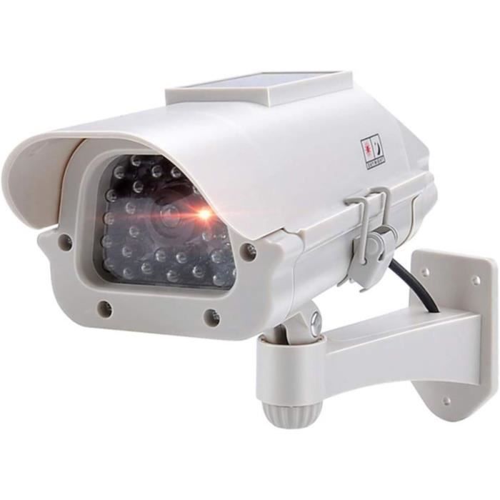 Caméra De Surveillance Solaire Factice De Qualité Supérieure Avec Led Clignotante I Caméra Ccd ...