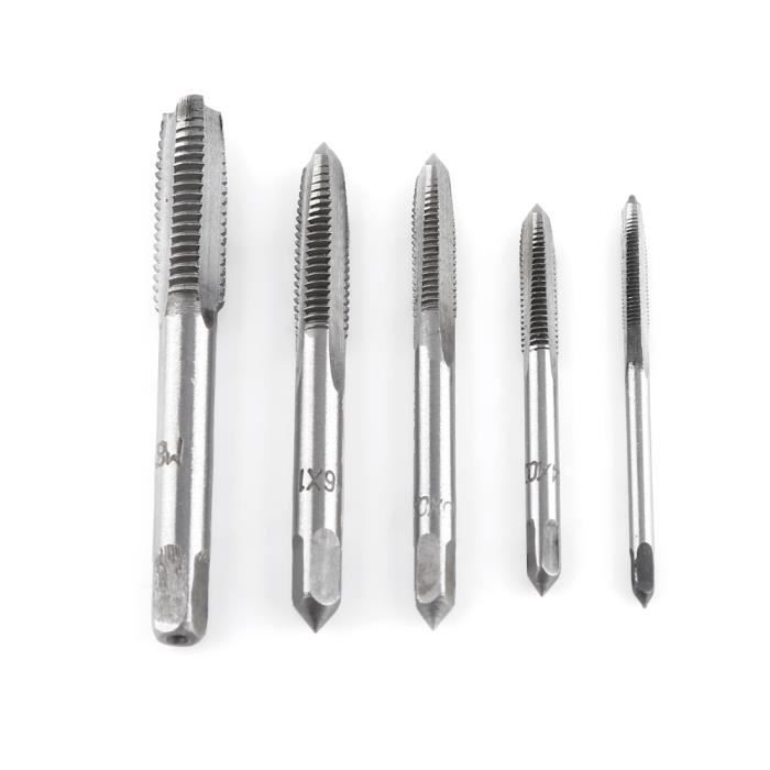 Lot de 5 tarauds à vis à flûte droite VVIKIZY - M3 M4 M5 M6 M8 - acier ...