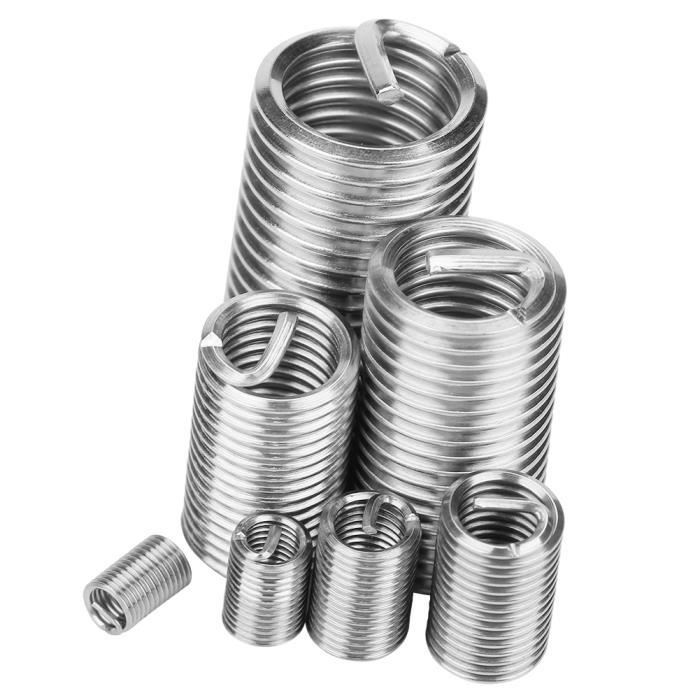 Zerone Insert de réparation de filetage 55pcs M4-M12 Inserts filetés ...