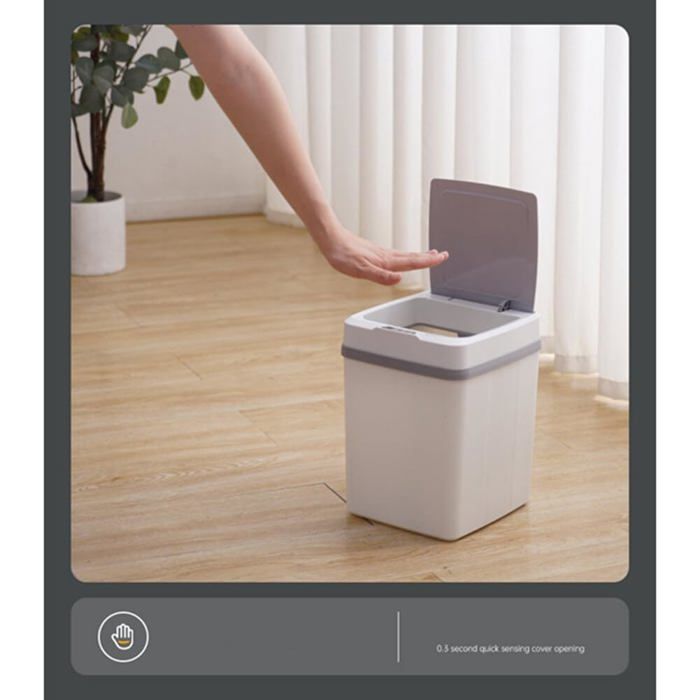 Poubelle Automatique Avec Couvercle, Poubelle Intelligente De 12 L Avec ...