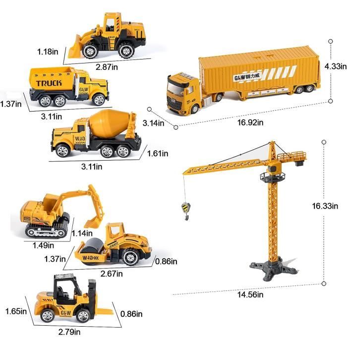 Grue de Chantier en Bois pour Enfants - AMOUNE - Jouet Tour élévateur ...